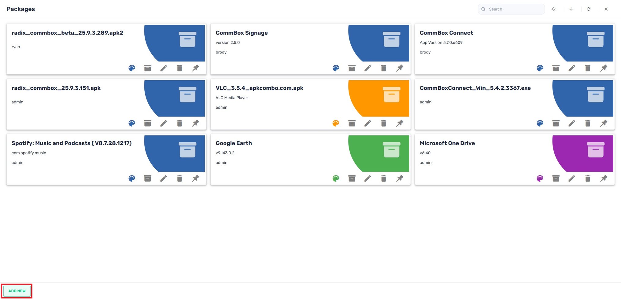 How do I deploy apps using CommBox Mange?